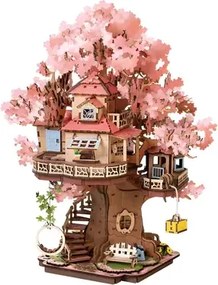 RoboTime Domeček na stromě Sakura / 3D dřevěná skládačka / 535 dílků /
