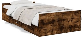 Rám postele se zásuvkami kouřový dub 100 x 200 cm kompozit 3280332