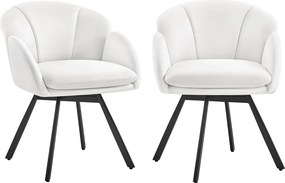 Sada 2 ks – Kancelářská židle Yaheetech – bílá, 57 cm (šířka) × 61 cm (hloubka) × 75 cm (výška) (267715339484)