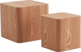 Odkládací stolky v sadě 2 ks v dekoru jasanu 40x40 cm Cubo – Jotex