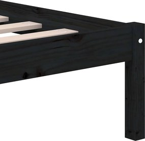 Rám postele černý 135 x 190 cm Double masivní dřevo 3101197