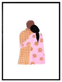 THE POSTER CLUB Autorský plakát Couple by Laura Page 30 x 40 cm, růžová barva, papír