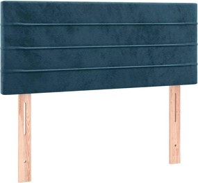 Box spring postel s matrací a LED tmavě modrá 100x200 cm samet 3134451