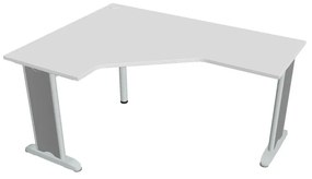 Stůl ergo lomený pravý 160×120 cm - Hobis Flex FEV 60 P Dekor stolové desky: bílá, Barva nohou: Stříbrná