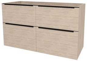 Mereo Mailo, koupelnová skříňka 121 cm, černé madlo, Multidecor, Light Rock Hickory CN593SBLRH1