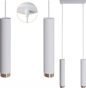 Závěsná Stropní Led Lampa Tuba bílá zlatá Trubka Zwis Spot Loft 115 cm