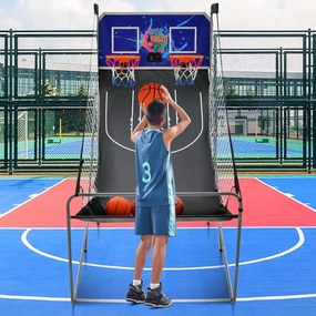 Costway Basketbalový stroj Skládací basketbalová arkádová hra s 2 modrými koši