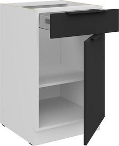 ARIA bc | dolní skříňka 50 D 1F 1S policová se zásuvkou | 50 cm | PREMIUM BOX | bílá/černá