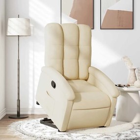 Zvedací polohovací křeslo krémové textil 3204101