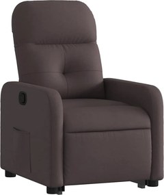 Zvedací polohovací křeslo tmavě hnědé textil 3206800