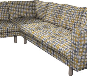 Potah na pohovku IKEA Norsborg rohová 5-místná barva modrá látka pletený vzor, vzorované