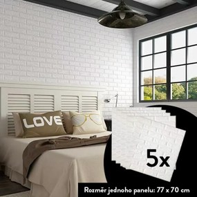 3D samolepící tapeta Brickwall 77x70cm bílá 1ks