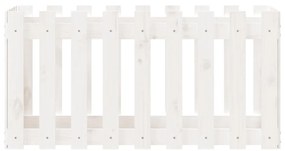 Vyvýšený záhon plotový design bílý 100x50x50 cm masiv borovice,  832478