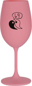 69 - růžová sklenice na víno 350 ml