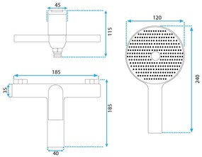 Rea Avalon, vanová baterie s ruční bodovou soupravou, zlatá lesklá, REA-B1129