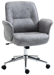 Kancelářská židle Vinsetto XXL ergonomická čalouněná židle výškově nastavitelná s funkcí houpání do nosnosti 120 kg Světle šedá | Aosom.de