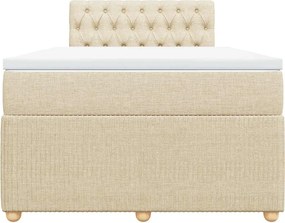 Box spring postel s matrací krémová 120x190 cm textil 3289707