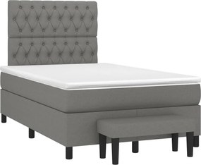 Box spring postel s matrací tmavě šedá 120x200 cm textil 3136822
