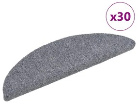 Schodové rohože samolepicí 30 ks 56 x 17 x 3 cm světle šedé půlkulaté 3365682