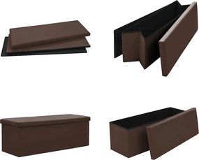 Skládací úložná lavice hnědá PVC 338798