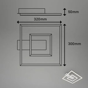 Briloner - LED Stropní svítidlo FRAME LED/22W/230V 3000K 30x32 cm matný chrom