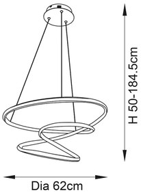 Endon 97632 - LED Lustr na lanku DUNE LED/47,5W/230V 3000K černá