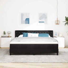 Postel s boxspringem s čelo Černý 200 x 180 cm samet 3341428