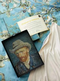 Van Gogh prodloužené povlečení Mandlové květy, 200x200/220 + 2x 60x70, bavlněný satén 220TC, holandský typ