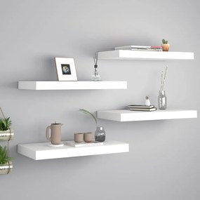 Plovoucí nástěnné police 4 ks bílé 50 x 23,5 x 3,8 cm MDF 323810