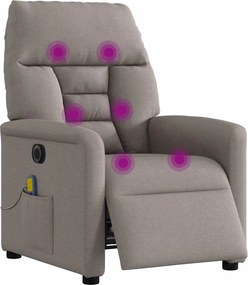 Elektrické masážní polohovací křeslo taupe textil 3303029