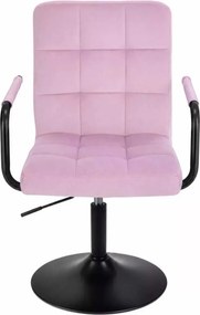 LuxuryForm DESIGN Otočná židle VERONA BLACK VELUR na černém talíři - levandule