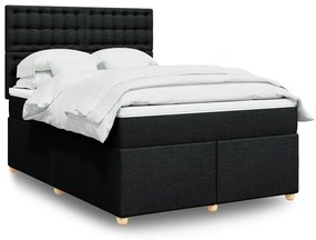 Box spring postel s matrací černá 140x200 cm textil 3293619