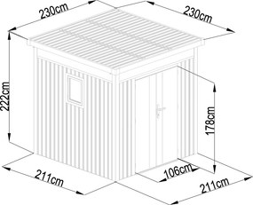 LANIT PLAST, s.r.o. plechový domek LANITPLAST MARBURG 88 ANTRACIT LG4017