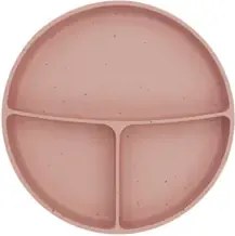 KikkaBoo Talíř dělený s přísavkou Platinum Silicone Blush / od 6 měsíc