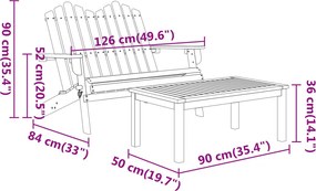 3dílná sada zahradního nábytku Adirondack masivní akácie 3152133