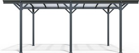 Přístřešek na auto BestBerg BBCP-CP8 / 17,3 m² / 576 x 300 x 219 cm / antracit/šedá