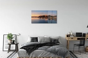 akrylový obraz Krakow Sunset řeky lock 100x50 cm