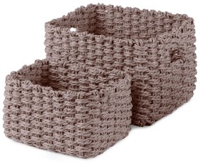 Set pletených košíků Compactor Lisou, 2 dílný - šedá