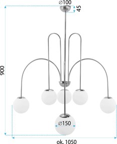 Toolight Rea, Stropní svítidlo Gold APP1584-6CP, OSW-03609