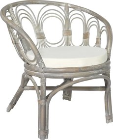 vidaXL Jídelní židle s poduškou přírodní ratan a len [325476] Barva: Hnědá