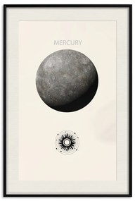 Plakát Stříbrný Merkur - nejmenší z planet ve Sluneční soustavě