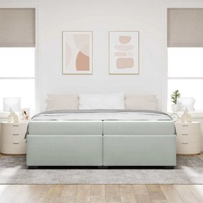 Rám postele s matrací Světle šedá 200 x 200 cm textil 3399308