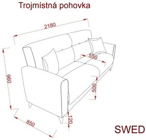 Trojmístná rozkládací pohovka s úložným prostorem Swed - béžová