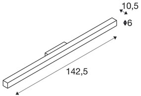 SLV 1000669 Q-line, černé lineární nástěnné svítidlo, 42W LED 3000K, délka 142,5cm