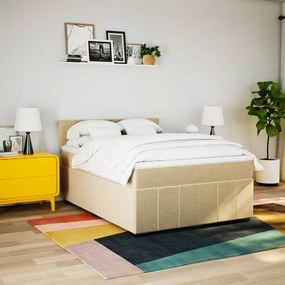 Box spring postel s matrací krémová 140x200 cm textil 3287096