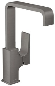 Hansgrohe Metropol, umyvadlová baterie 230 s výpustí Push-Open, kartáčovaná černá chromová, 32511340