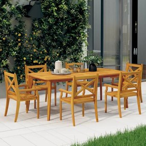 vidaXL Zahradní jídelní židle 6 ks masivní akáciové dřevo [3098661]