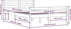 vidaXL Rám postele masivní dřevo 120 x 200 cm [814818] Barva: Černá