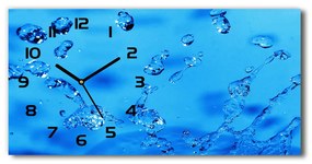 Wallmuralia Moderní skleněné hodiny na stěnu Kapky vody 60x30 cm
