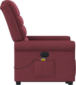 Elektrické masážní polohovací křeslo vínové textil 3303307